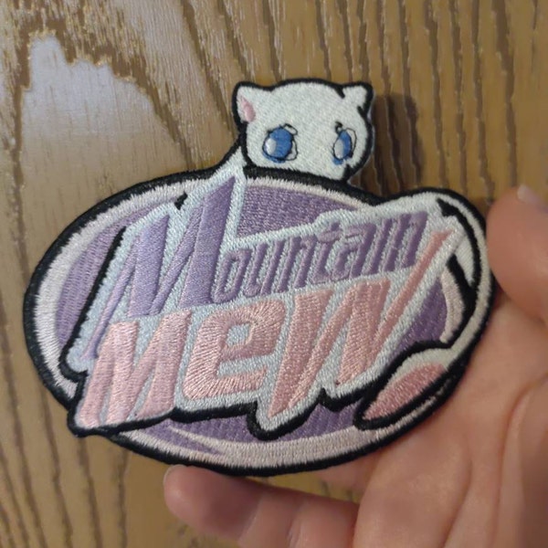 Parody Embroidered Patch, Mountain Mew Cat Iron on Patch, Embroidered ...