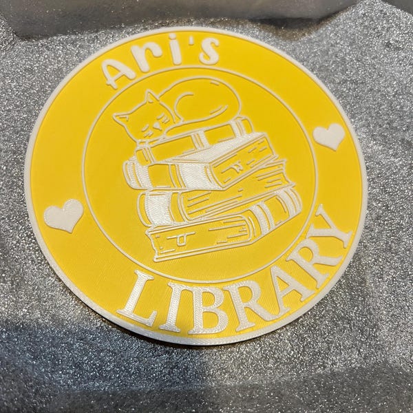 Library Street Sign Bookshelf Sign Personalized Laser Engraved Bookish ...