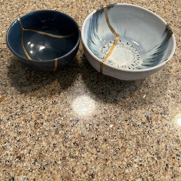 Kintsugi Bowl, Kintsugi Blue Iris Bowl, Gift for Her, Handmade, Mothers ...
