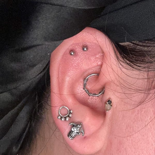 Tragus Flat Back Earring Piercing | Surgical Steel Helix Cartilage ...