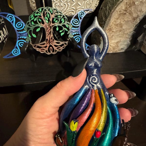 Wheel of the Year - 8 Hand-painted Goddess Statues Gather Around a ...