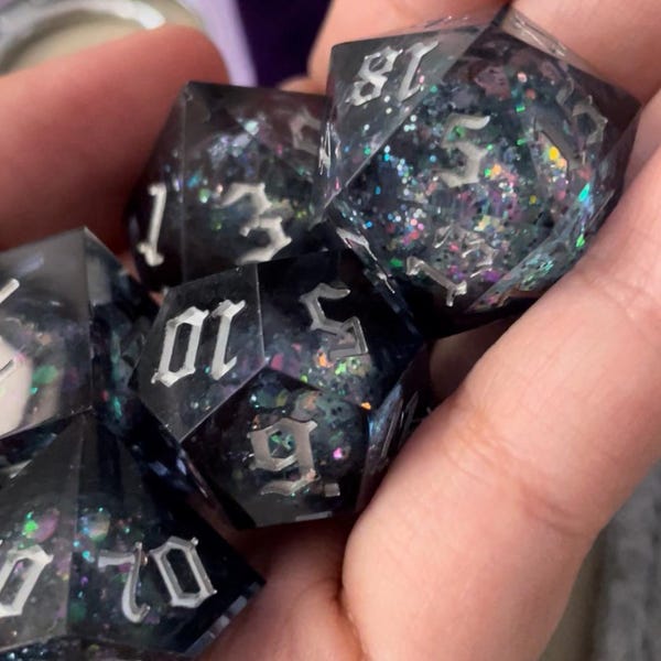 Gothic Dark Starry Sky Liquid Core Dice Set for Magic Game, Gorgeous ...