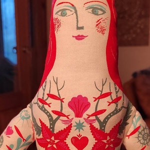 Meryl the Mermaid Tea Towel / Cut and Sew Kit A Silkscreen | Etsy