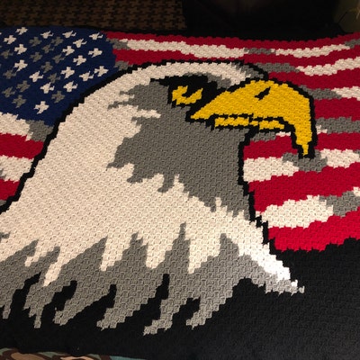 INSTANT DOWNLOAD American Flag Eagle Patriotic USA Crochet Graph ...