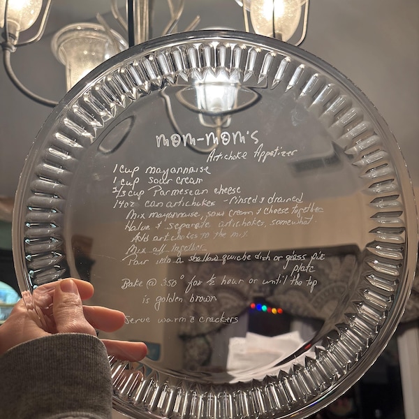 Grandmas Handwritten Recipe Dish, Engraved Casserole Dish, Personalized ...