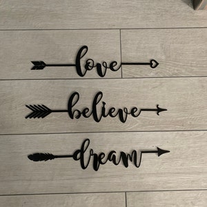 Inspirational Metal Arrows Believe Dream Hope Love Faith Achieve Metal ...