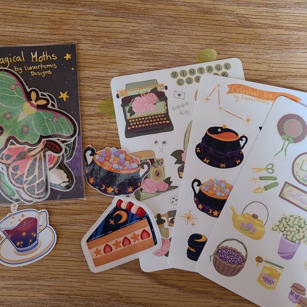 Magical Moths Holo Sticker Pack Laptop Stickers, Phone Stickers ...