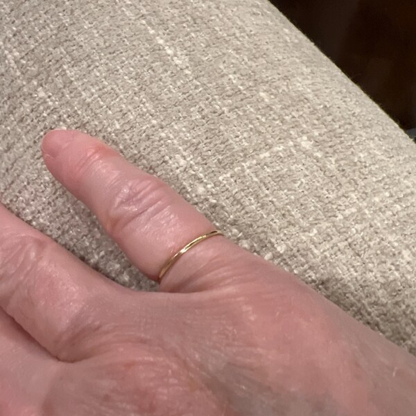 Solid Yellow Gold 1mm Ring, 10K / 14K Yellow Gold Simple Half Round ...