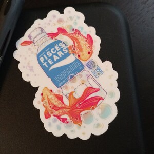 Pisces Zodiac Stickers Waterproof Pocari Sweat Aesthetic Anime Stickers ...