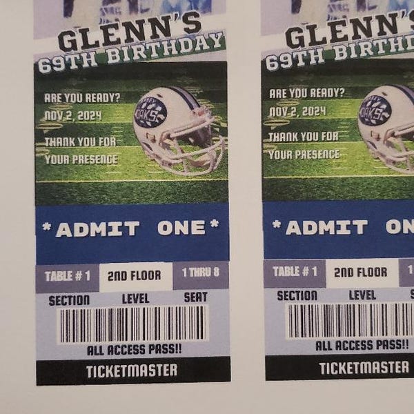 Editable Football Ticket, Football Ticket Gift, Sport Tickets, Football ...