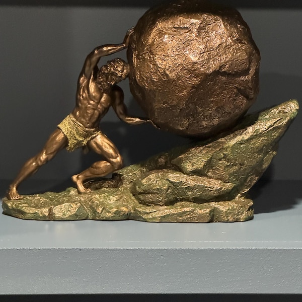 Sisyphus Statue: Cold Cast Bronze Greek Mythology Decor - Etsy