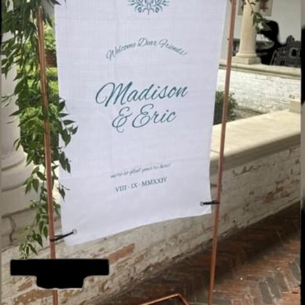 Fabric Wedding Welcome Sign Modern Wedding Welcome Sign Fabric Linen ...