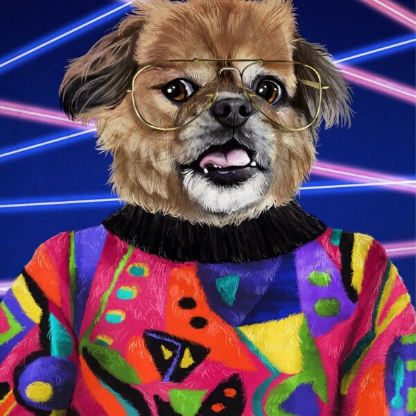 80s School Portrait, Pet Portrait, Custom Pet Portrait, Funny Pet ...