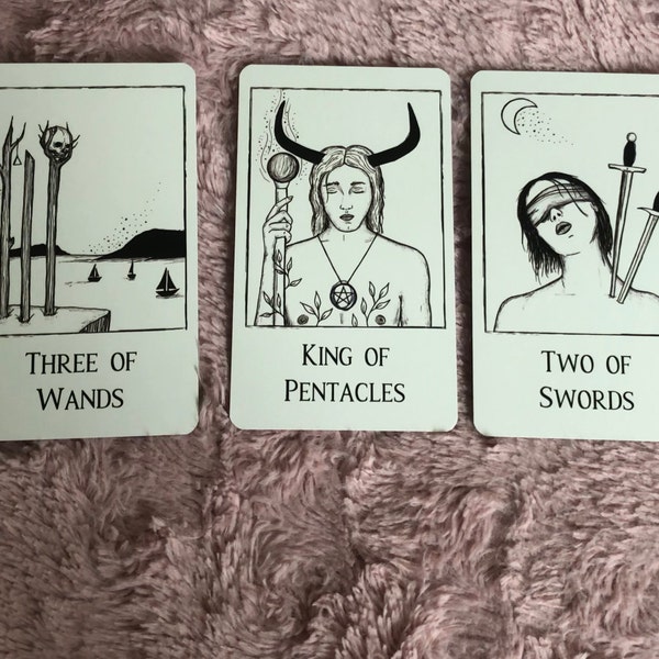 Black Line Tarot Cards by Agni Prasada Burning, Macabre Tarot Deck ...