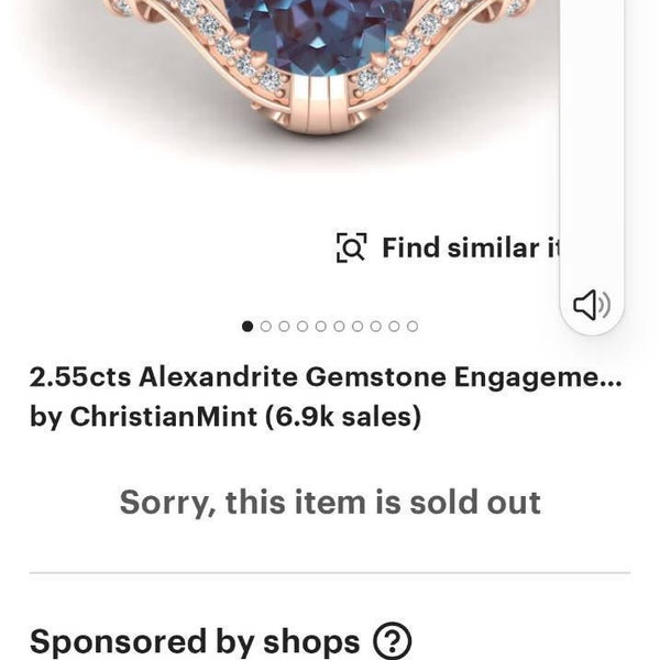 2.55cts Alexandrite Gemstone Engagement Ring, Alex Stone Ring, Bridal ...