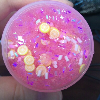 Pink Lemonade Bingsu Slime, Pink Clear Scented Slime, Summer Party ...