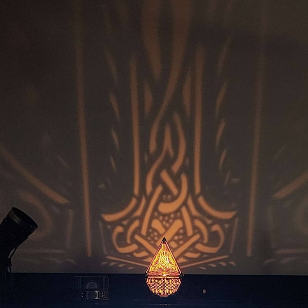 Viking Shadow Lantern – Norse Thor Hammer Mjolnir Pegan Night Light - Etsy