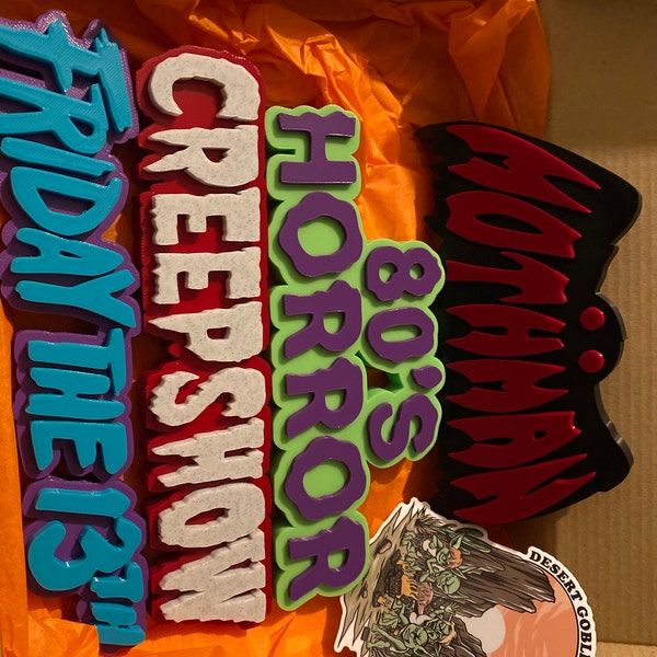 80's Horror Sign / Bookcase Display / Shelf Display - Etsy