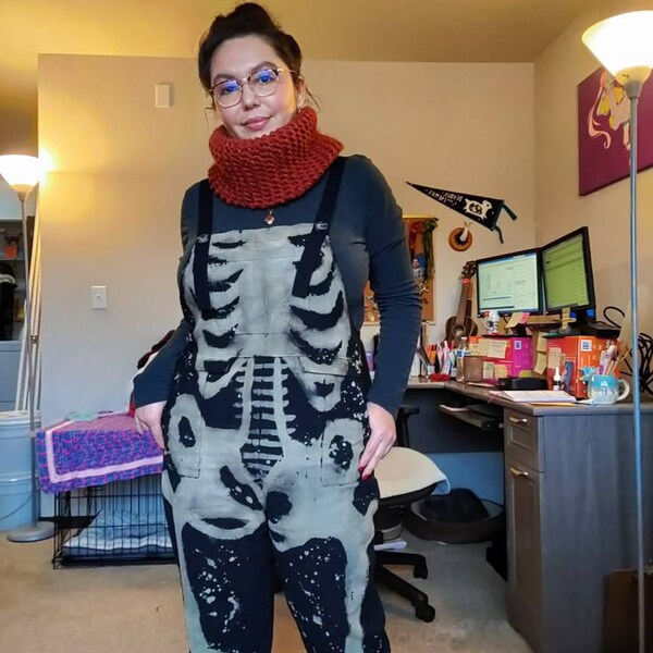 Bleached Skeleton Overalls: Gothic Grunge Halloween Costume - Etsy