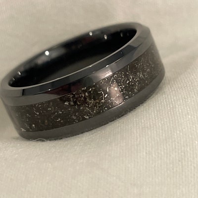 Black Meteorite Ring Meteorite Ring Meteorite Wedding Band Black ...