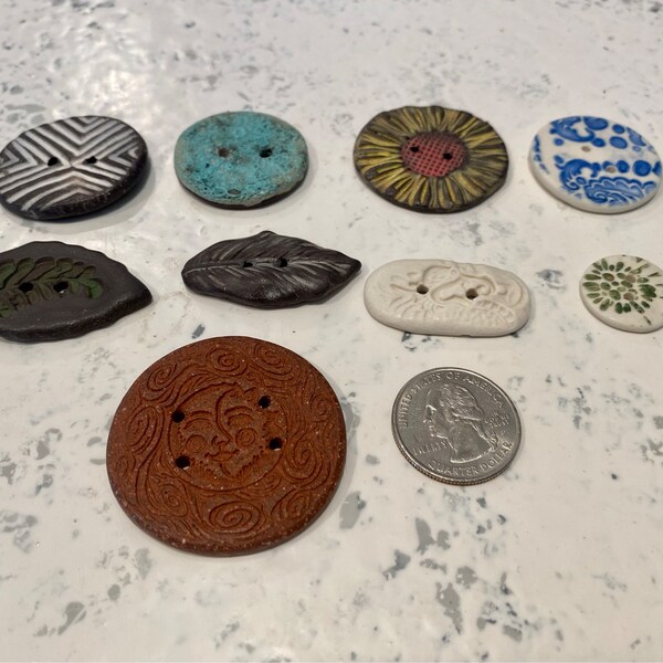 Pica Black Clay and White Pottery Buttons-statement Button-feature ...