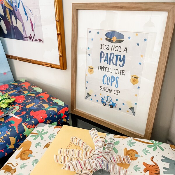 Cop Party Table Sign Police Officer Party Sign Police Station Party ...