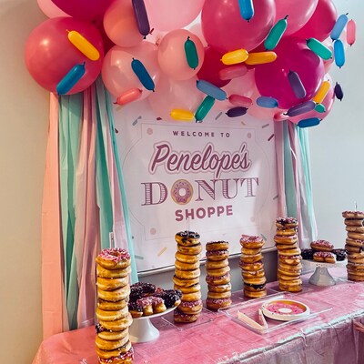 Donut Birthday Party Printable Welcome Sign, Donut Shop, Shoppe ...