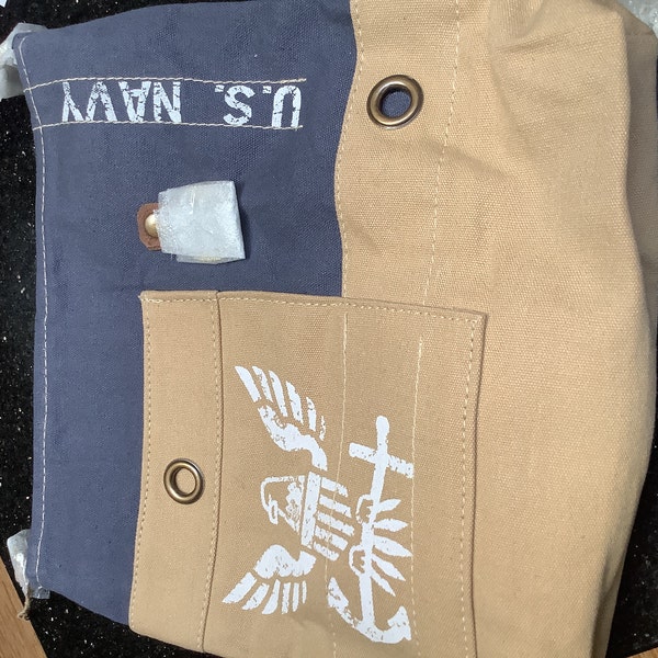 US Navy Military Canvas Crossbody Bag Repurposed Military Tent Canvas ...