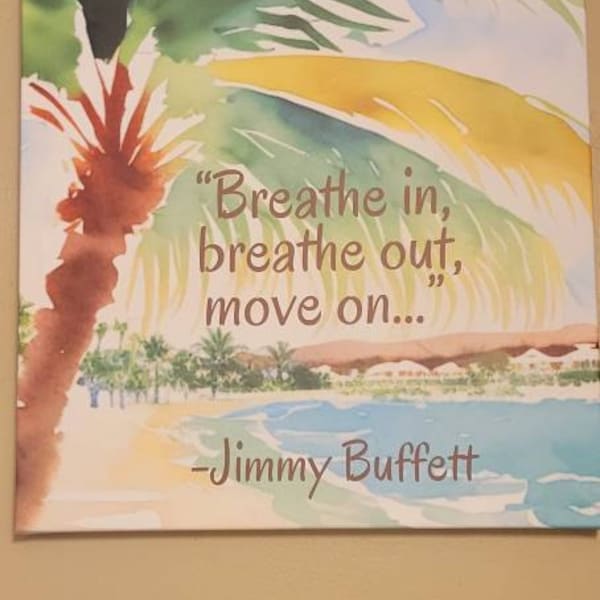 Jimmy Buffett Inspired Canvas, 16x16 Watercolor Canvas Wall Decor ...