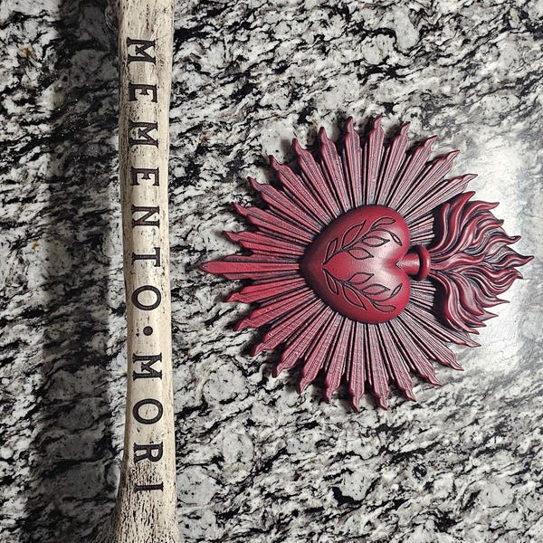 Memento Mori Natural Engraved Femur Bone - Gothic Gallery Wall - Gothic ...