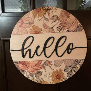 Spring Round Sign, Personalized Wood Sign, Round Wood Sign, Nursery ...