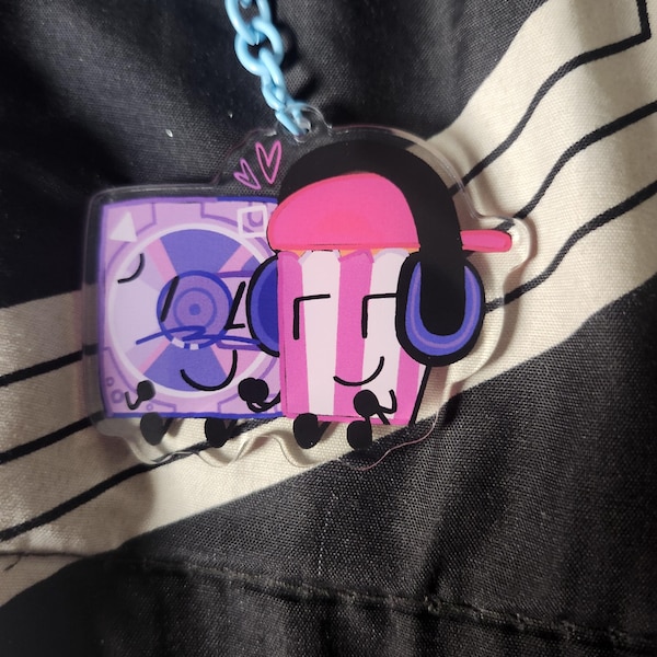 Popcorn and Minidisky Animatic Battle Keychain - Etsy