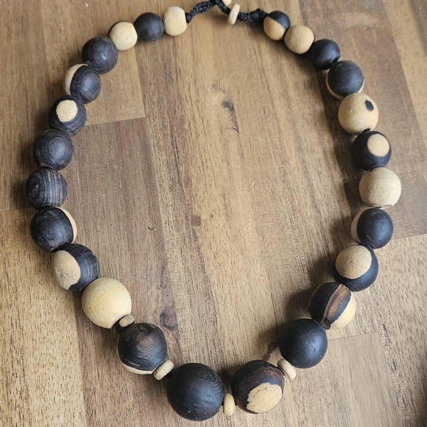 Hand-carved Ebony Wood Tasbih Necklace, Baye Fall Jewerely - Etsy