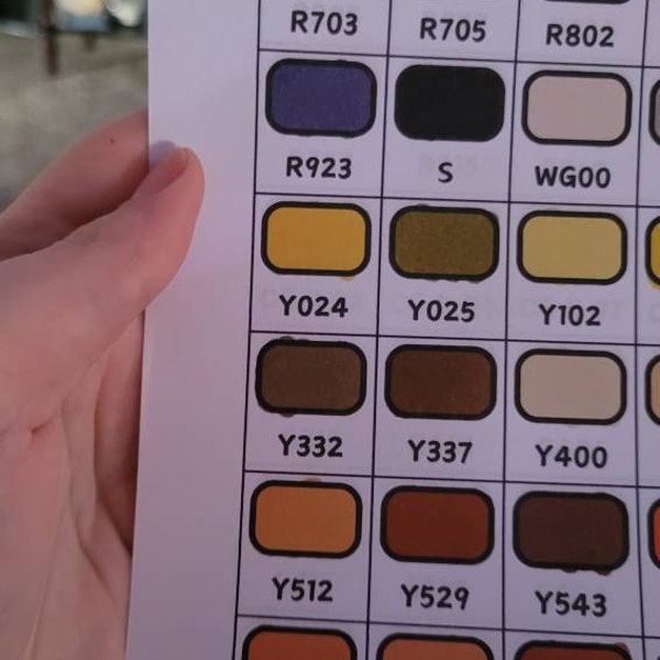 Caliart 121 Brush Marker Color Swatch Chart – Cloud + Grid Design - Etsy