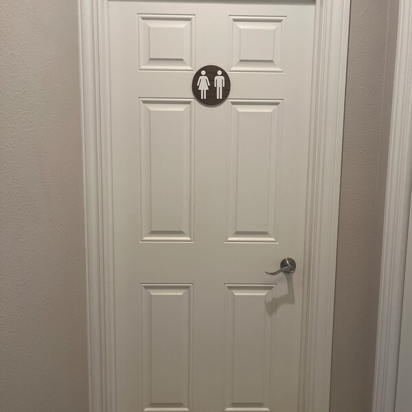 3D Restroom Shiplap Sign, Mini Bathroom Signs, Farmhouse Bathroom Decor ...