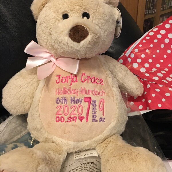 Personalised Teddy Bears / Embroidered Teddies / Personalised Birthday ...