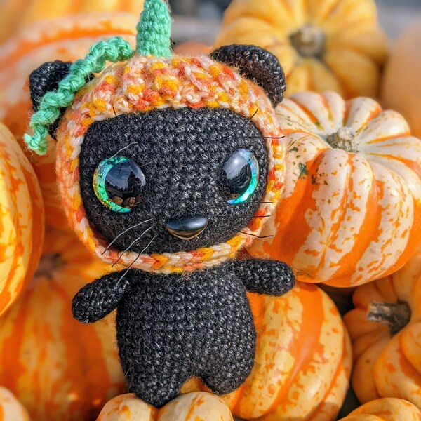 Crochet Halloween Cat Pattern, Crochet Cat Amigurumi Pattern, Crochet ...