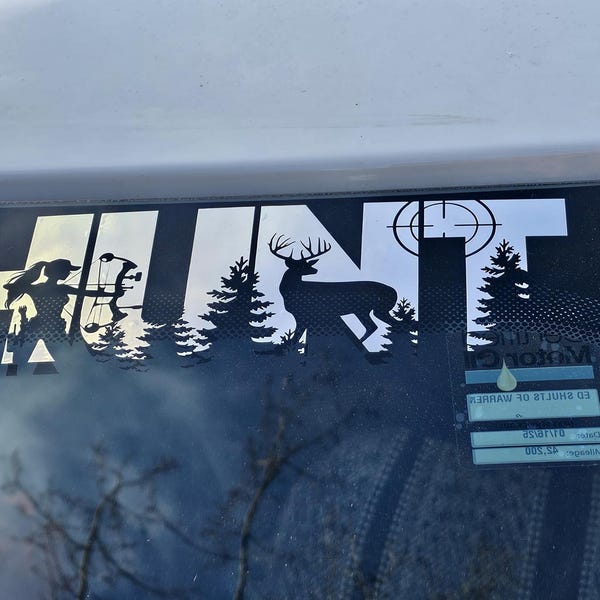 Deer Head Hunting Decal Car, Truck, Windshield, Laptop, Vinyl ...