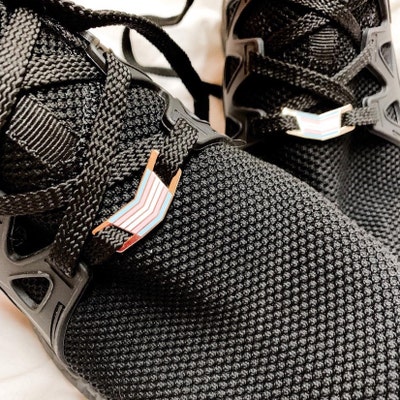 Trans Lace Locks Small Subtle Gay Pride Shoelace Enamel Badge Shoe ...