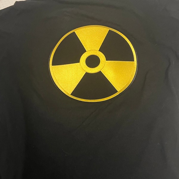 Large NUCLEAR SYMBOL PATCH Embroidered Iron-on Zombie Symbol Warning ...