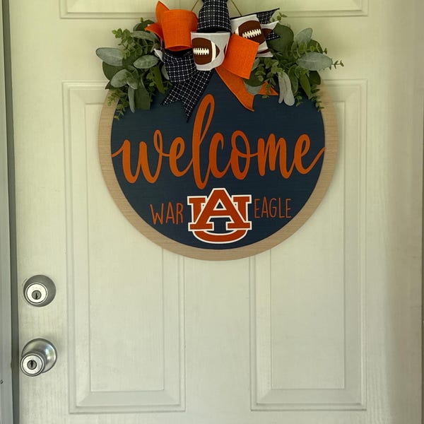 Auburn Door Hanger | Auburn War Sign | Auburn Sign | Auburn Door Wreath ...
