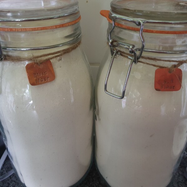 Set of Kilner / Mason Jar Labels/tags, Personalised, Handstamped ...