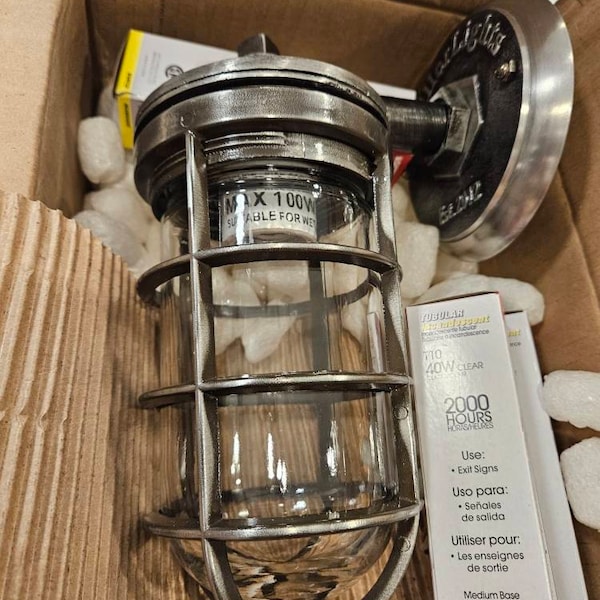 The Cage Lamp - Tap to Dim With Edison Bulb - Vintage Industrial ...