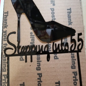 Stepping Into 55 Birthday Cake Topper- Stepping Cake Topper - Stiletto ...