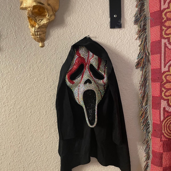 Ghostface Scream Crystal Bling Rhinestone Mask With Dripping Blood - Etsy