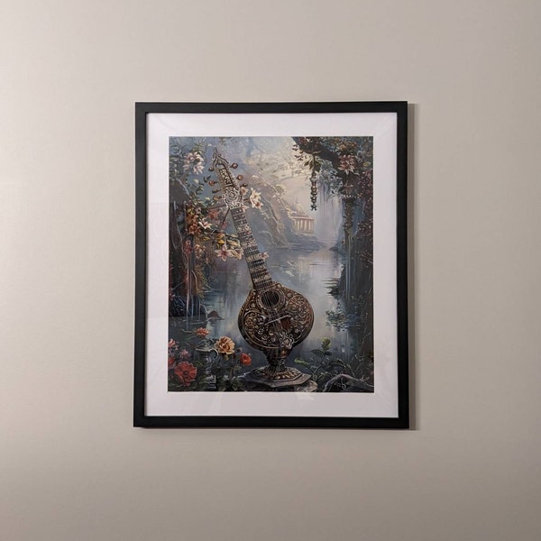Indian Peacock Art Print Mughal Style Wall Decor Floral Peacock Illustration Etsy