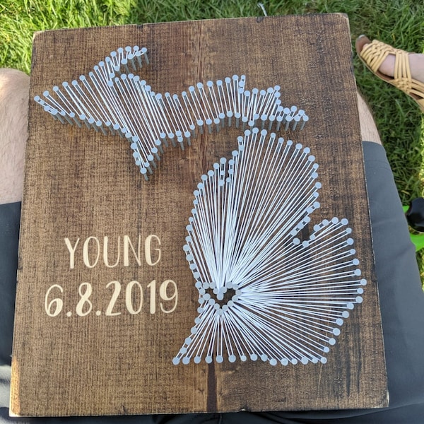 Michigan String Art, Michigan Decor, State String Art, Michigan Nail ...