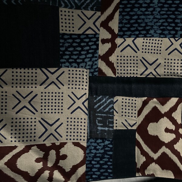 Authentic White/black Mudcloth Table Runner African Bogolan Fabric Boho ...