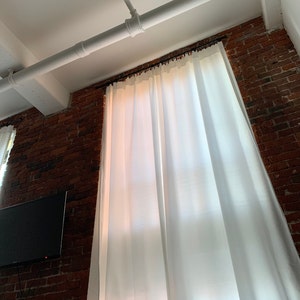 Extra Long White Cotton Curtain Custom Made 14 15 16 17 18 19 20 24 Ft ...