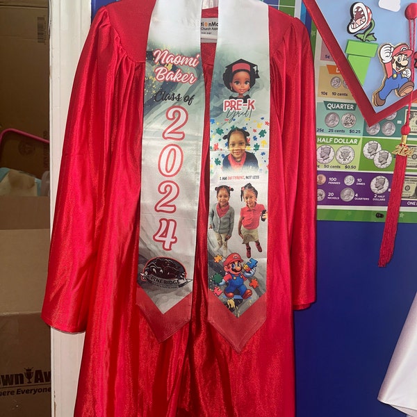 Pre-k Kindergarten Stoles Customized Elementary Personalized Graduation ...